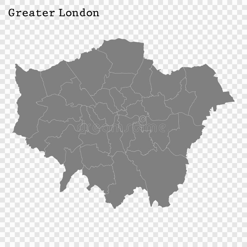 Greater London Administrative Map Stock Illustrations – 127 Greater ...