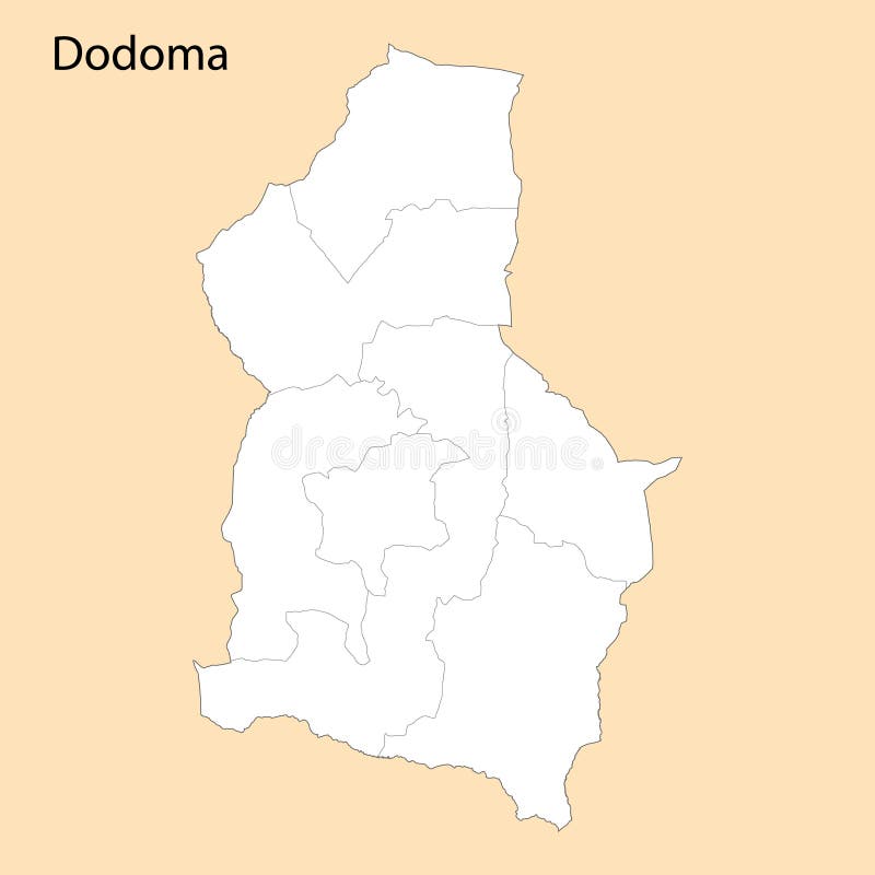 High Quality Map of Dodoma is a Region of Tanzania Stock Vector ...