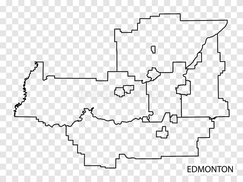 High Quality Map of Edmonton is a City in Canada, with Borders of the ...