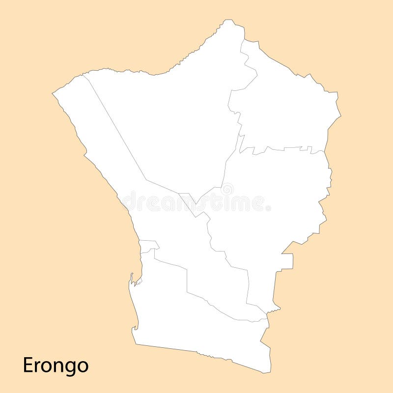 High Quality Map of Erongo is a Region of Namibia Stock Vector ...