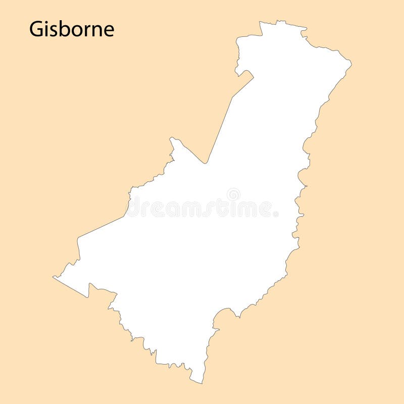 High Quality Map of Gisborne is a Region of New Zealand Stock Vector ...