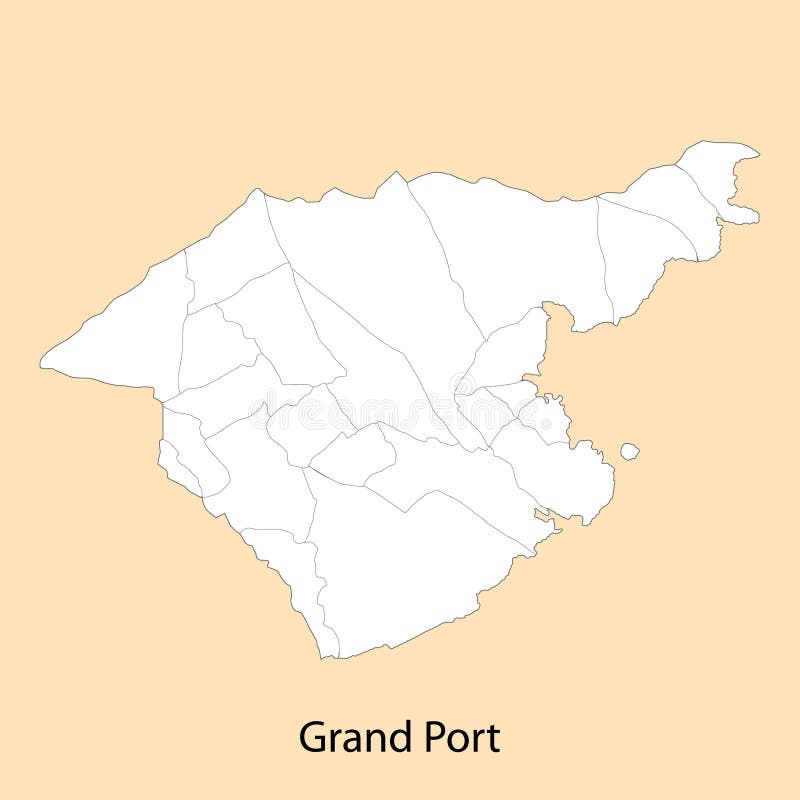 High Quality Map of Grand Port is a Region of Mauritius Stock Vector ...
