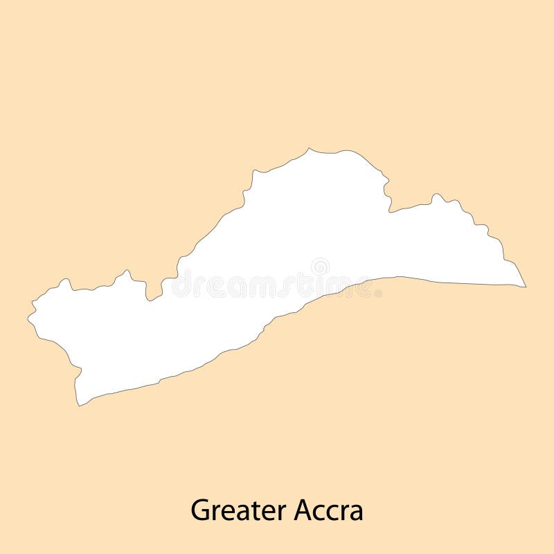 High Quality Map of Greater Accra is a Region of Ghana Stock Vector ...