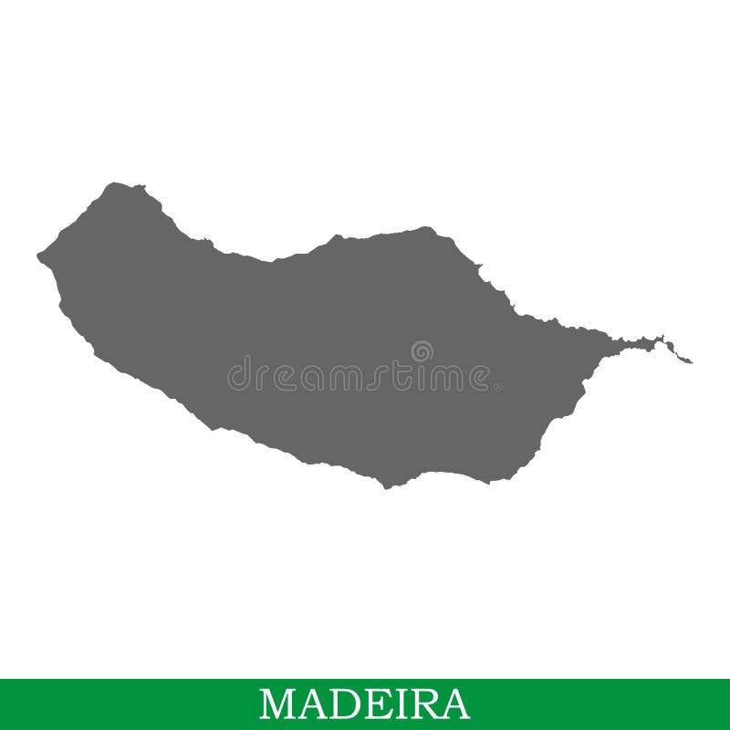 Outline Map Of The Portuguese Island Of Madeira. Vector Stock ...