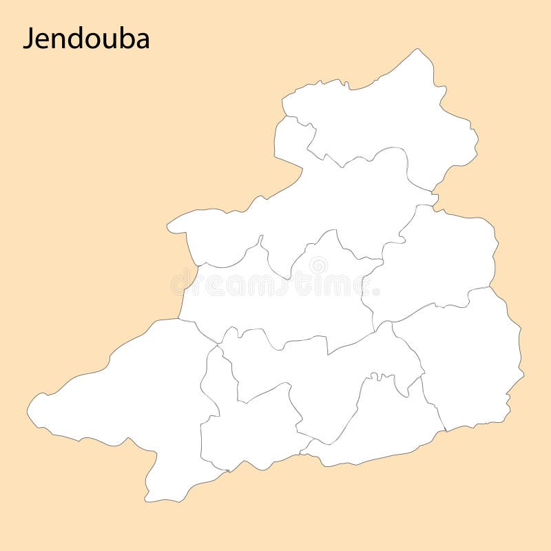High Quality Map of Jendouba is a Region of Tunisia Stock Vector ...