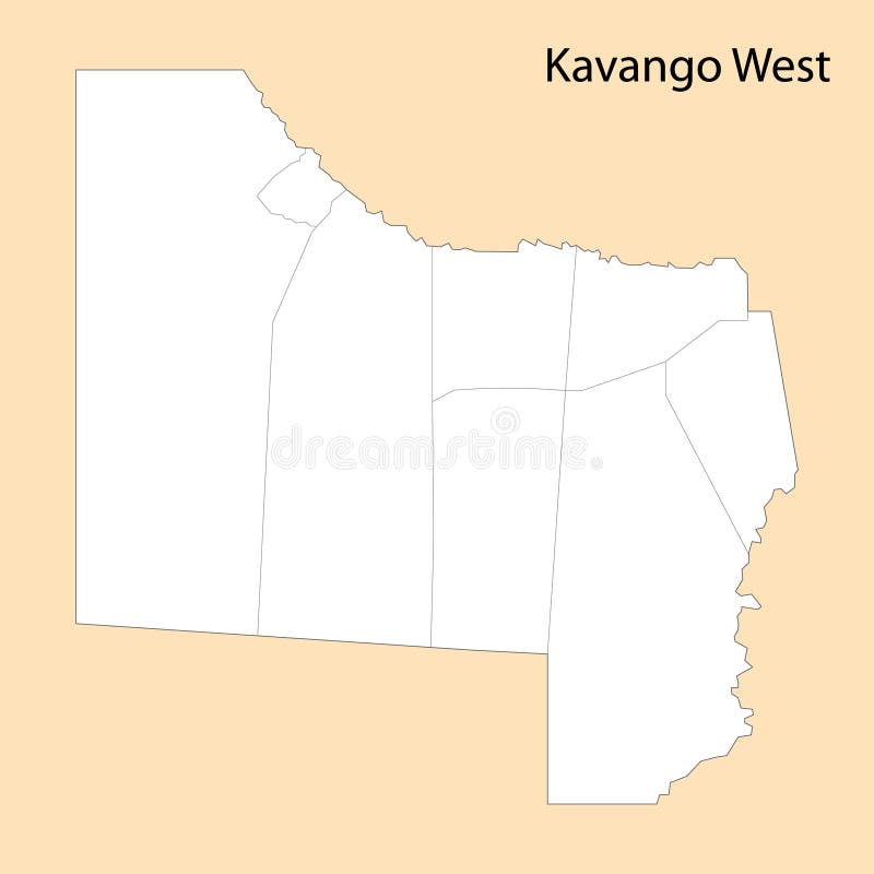 High Quality Map of Kavango West is a Region of Namibia Stock Vector ...