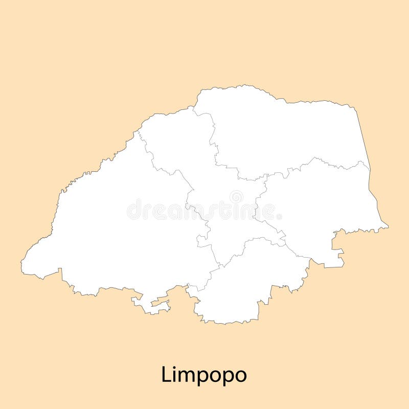 High Quality Map of Limpopo is a Region of South Africa Stock Vector ...