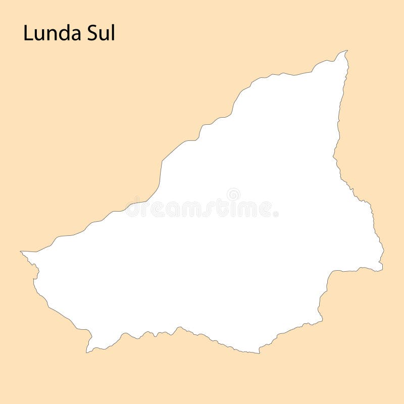 High Quality Map of Lunda Sul is a Region of Angola Stock Vector ...