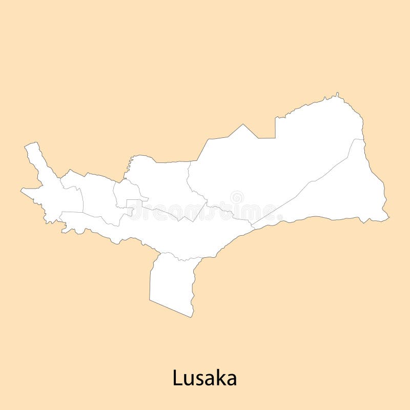 Lusaka Map. Detailed Map of Lusaka City Administrative Area. Cityscape ...