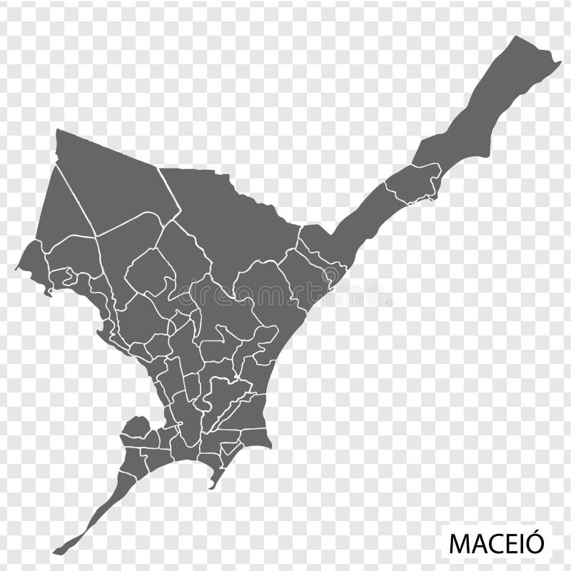 High Quality Map of Maceio is a City Brazil, with Borders of the ...