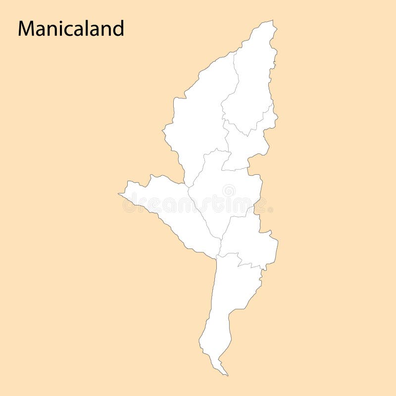 High Quality Map of Manicaland is a Region of Zimbabwe Stock Vector ...