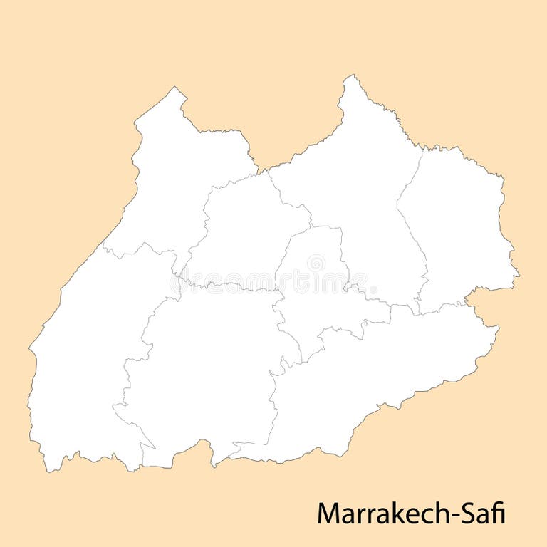High Quality Map of Marrakech-Safi is a Province of Morocco Stock ...