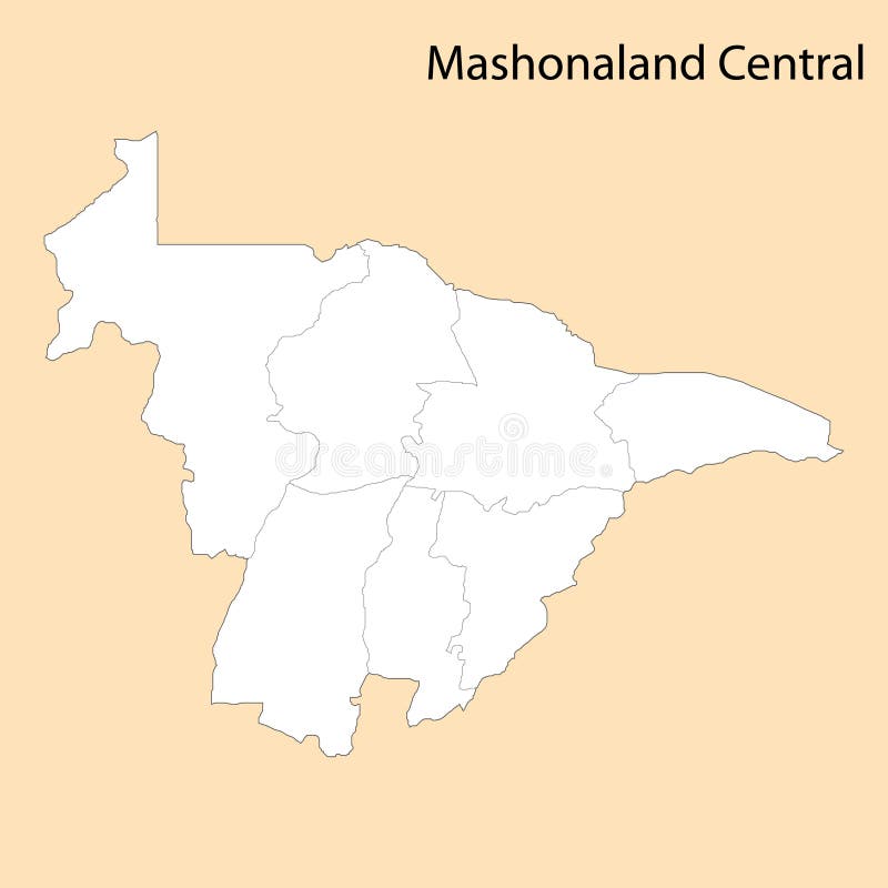 High Quality Map of Mashonaland Central is a Region of Zimbabwe Stock ...