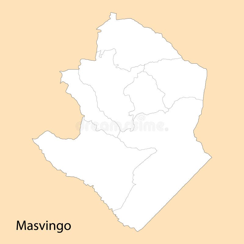 High Quality Map of Masvingo is a Region of Zimbabwe Stock Illustration ...
