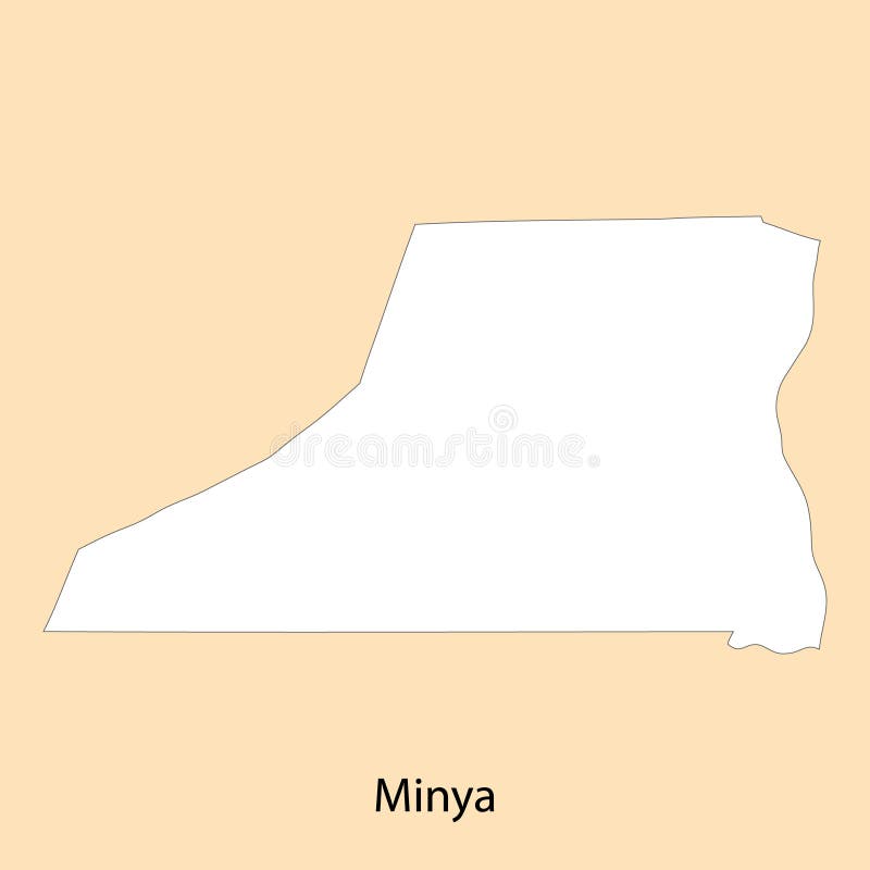 High Quality Map of Minya is a Region of Egypt Stock Vector ...