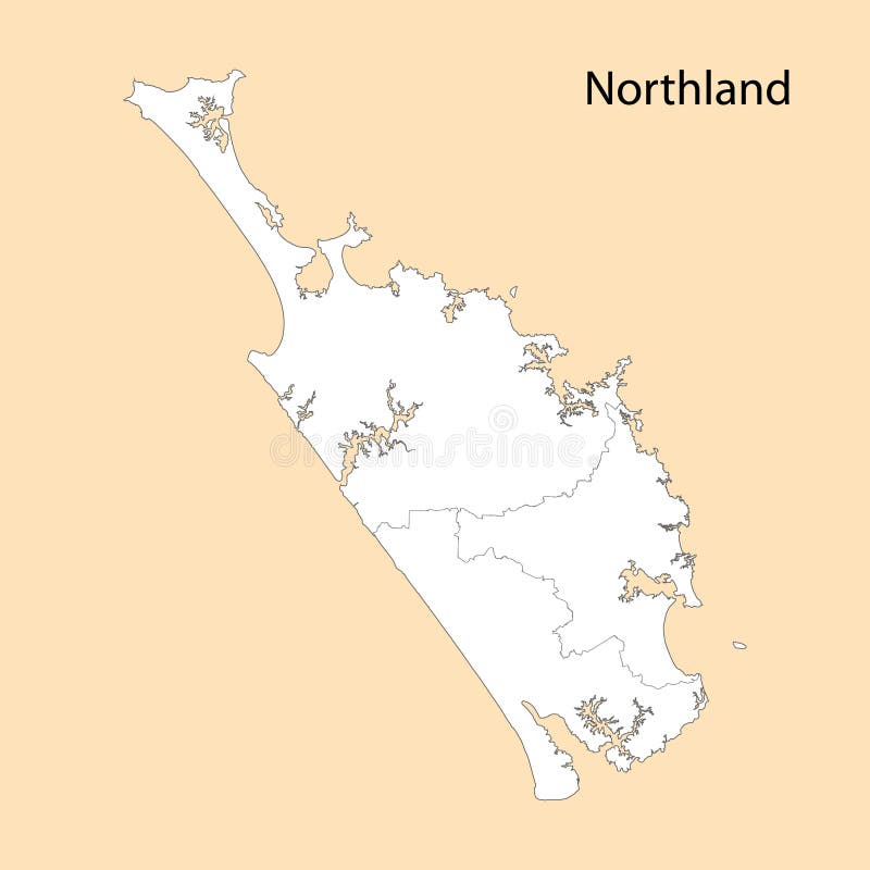 High Quality Map of Northland is a Region of New Zealand Stock Vector ...