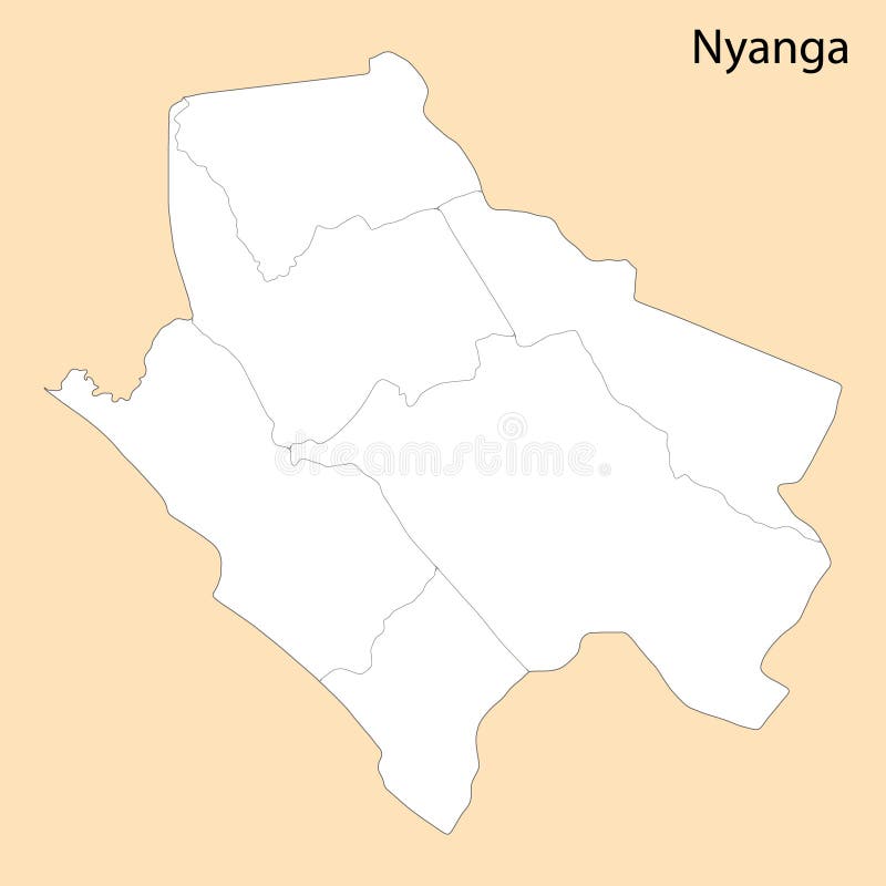 High Quality Map of Nyanga is a Region of Gabon Stock Vector ...