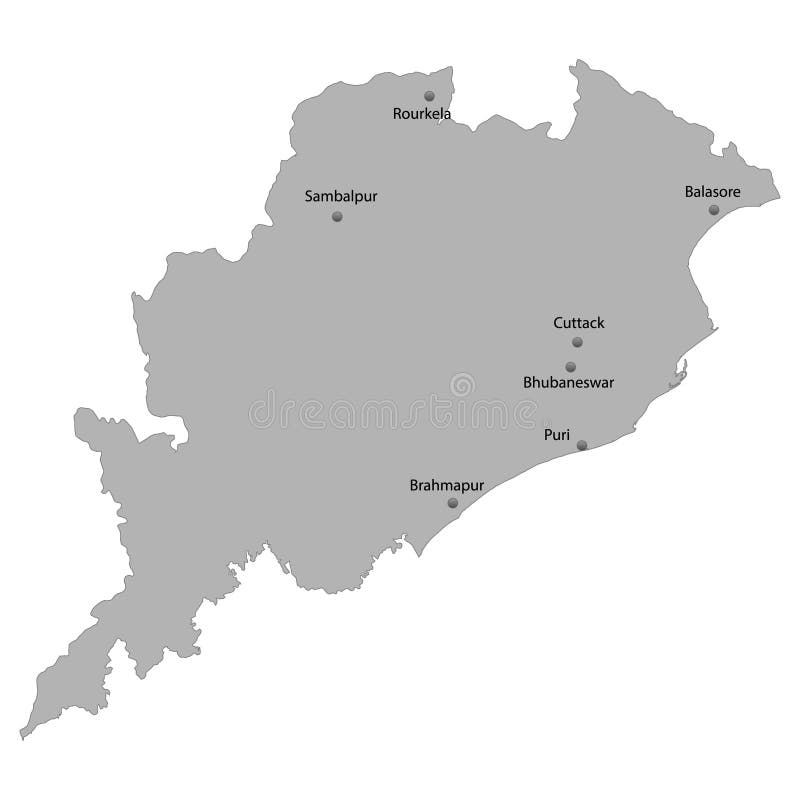 Bhubaneswar City Republic of India, Odisha State Map Vector ...