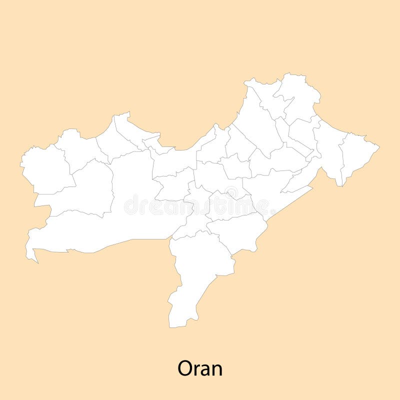 High Quality Map of Oran is a Province of Algeria Stock Illustration ...