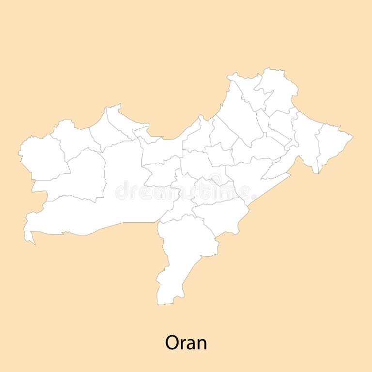 High Quality Map of Oran is a Province of Algeria Stock Illustration ...