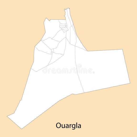 High Quality Map of Ouargla is a Province of Algeria Stock Vector ...
