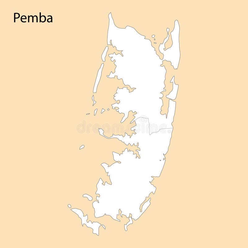 High Quality Map of Pemba is a Region of Tanzania Stock Vector ...