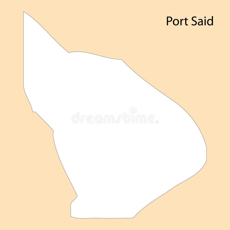 High Quality Map of Port Said is a Region of Egypt Stock Vector ...