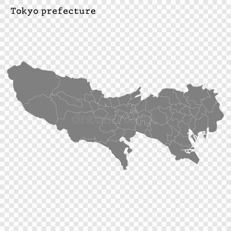 Tokyo Prefecture Map Vector Stock Vector - Illustration of drawing ...