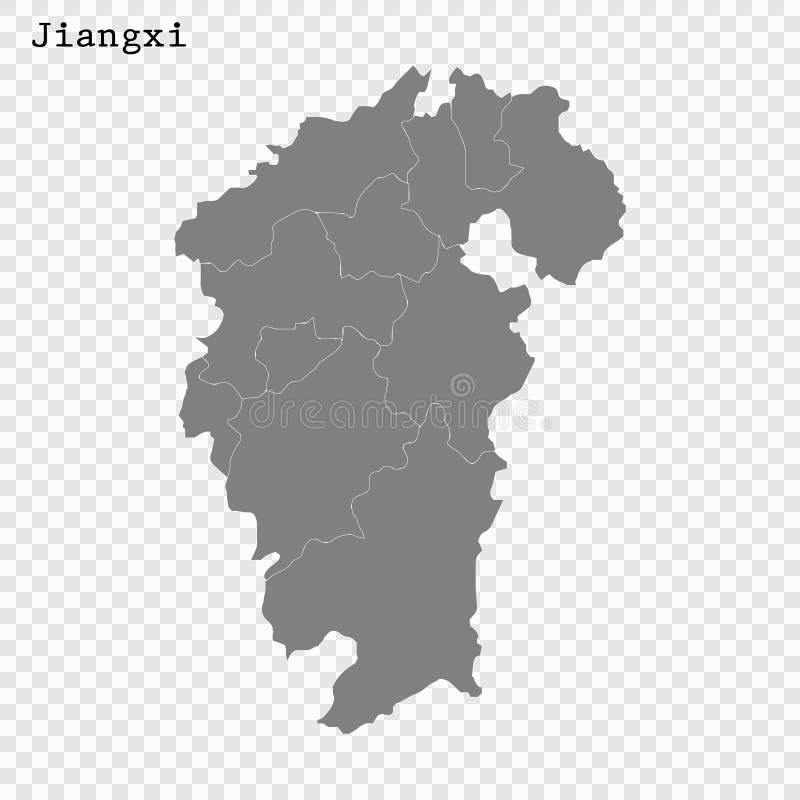 Map of Jiangxi High Quality is a Province of China Map, Black and White ...