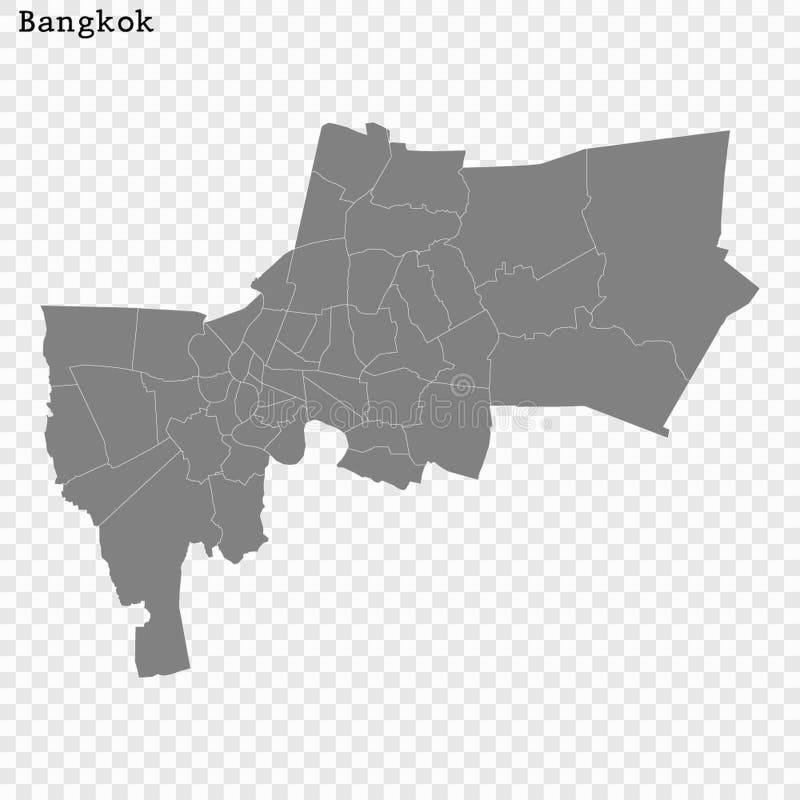 Map of Bangkok with Districts Stock Vector - Illustration of boundary ...