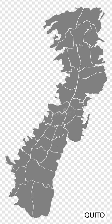 High Quality Map of Quito is a City of Ecuador, with Borders of the ...