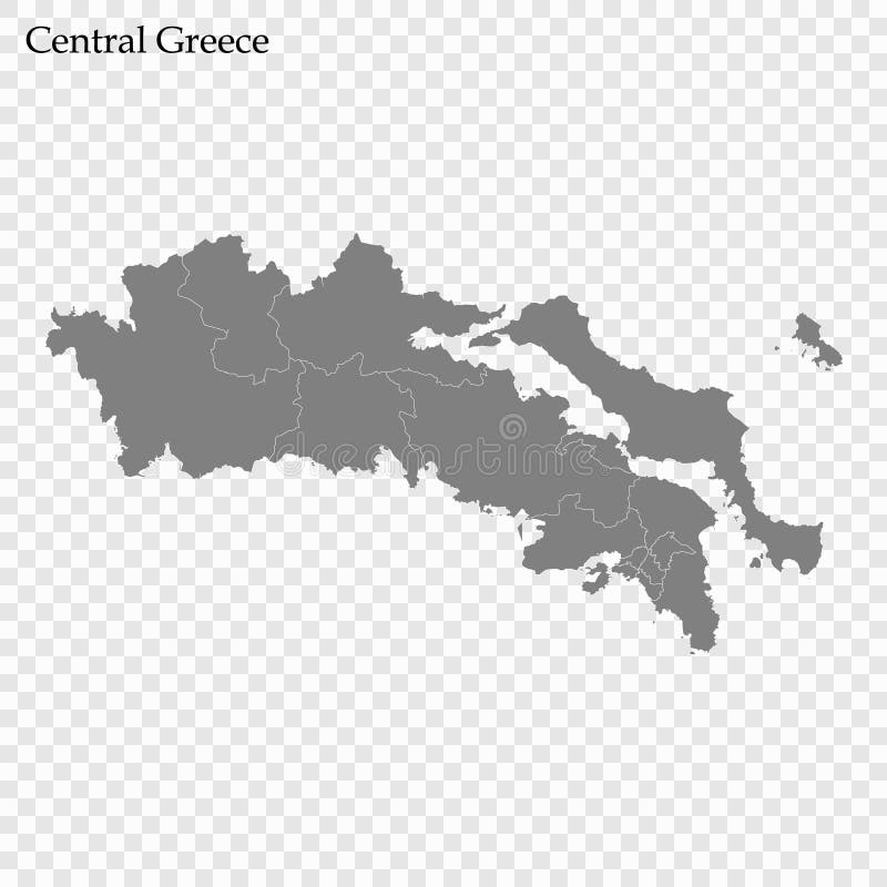 High Quality Map of Region of Greece Stock Illustration - Illustration ...