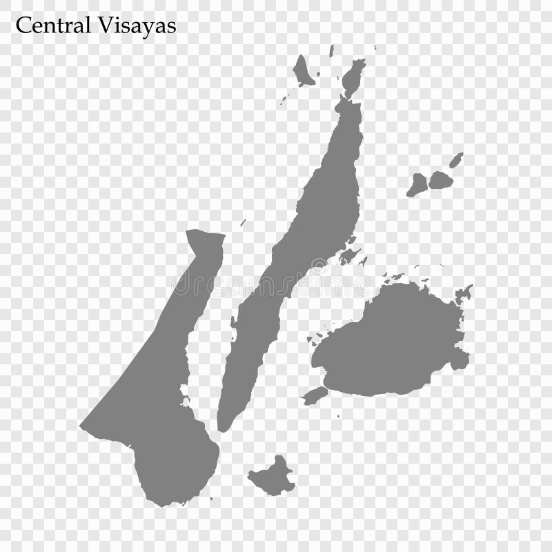 Central Visayas Map of the Philippines with Philippine National Stock ...