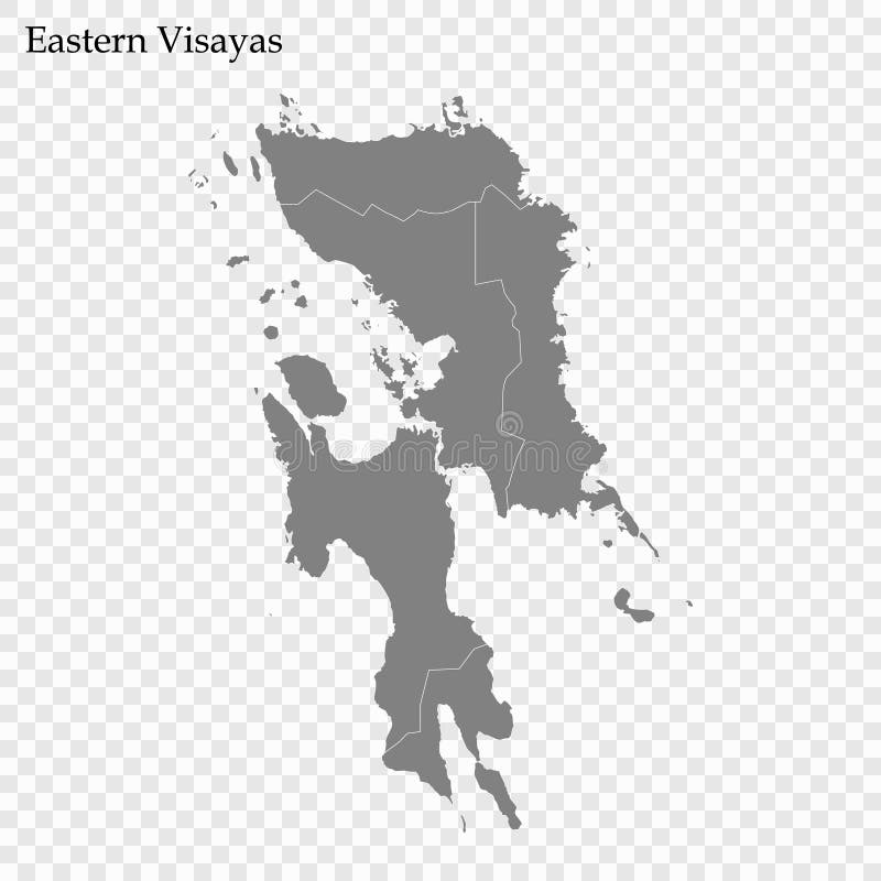 Eastern Visayas Red Highlighted in Map of Philippines Stock ...