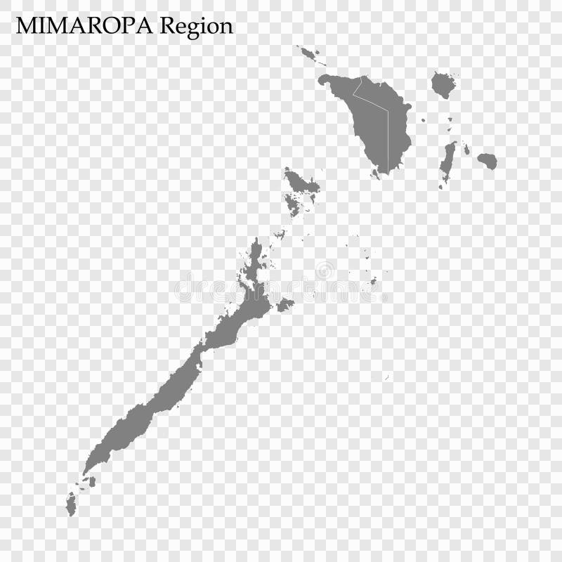 Mimaropa Map of the Philippines with Philippine National Flag Il Stock ...