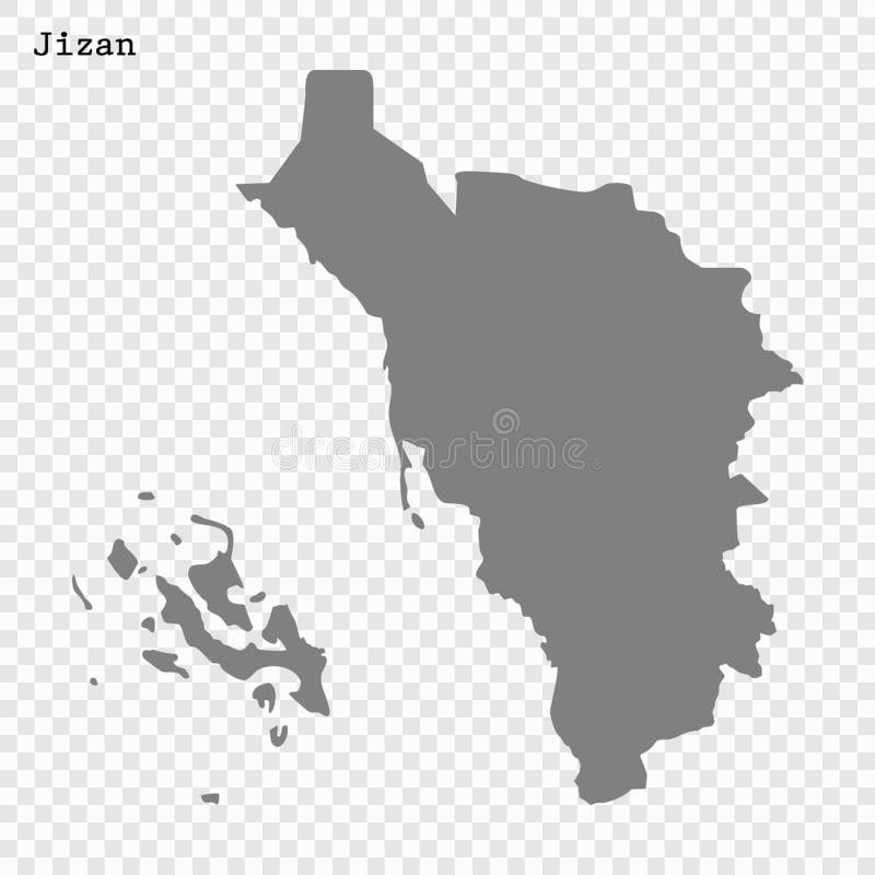 Jizan Map. Political Map of Jizan. Jizan Map of Saudi Arabia with White ...