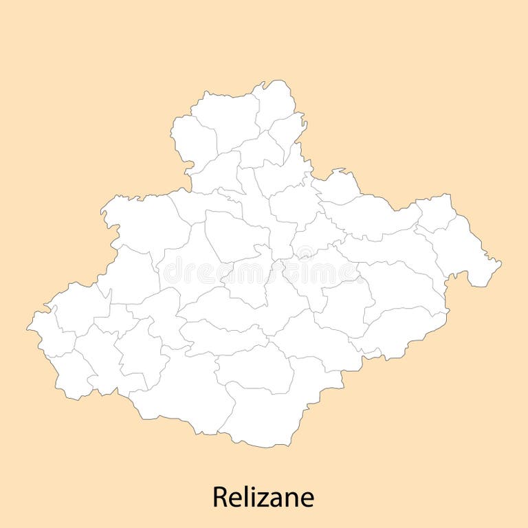 High Quality Map of Relizane is a Province of Algeria Stock Vector ...