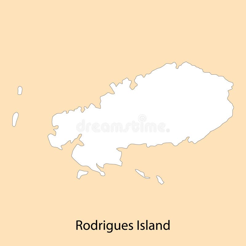 High Quality Map of Rodrigues Island is a Region of Mauritius Stock ...