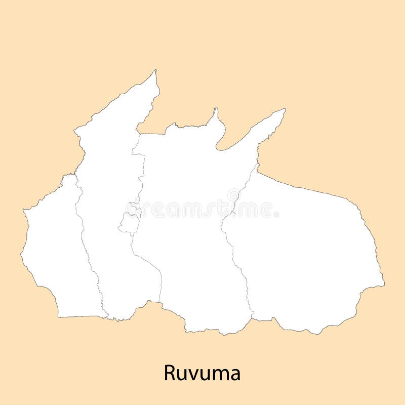 High Quality Map of Ruvuma is a Region of Tanzania Stock Illustration ...