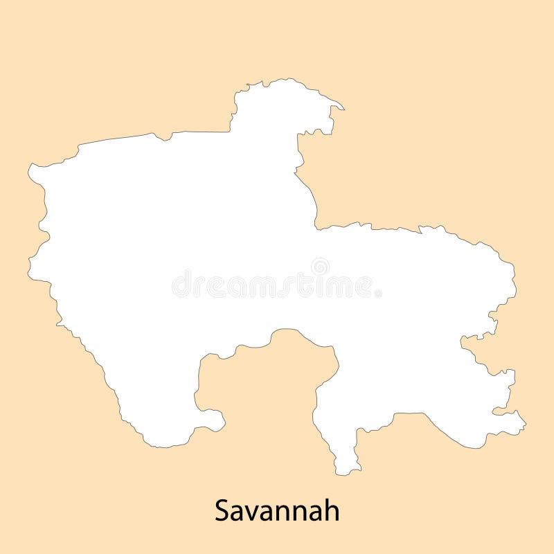High Quality Map of Savannah is a Region of Ghana Stock Vector ...