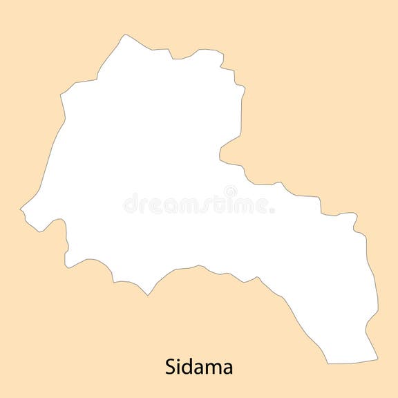 High Quality Map of Sidama is a Region of Ethiopia Stock Vector ...