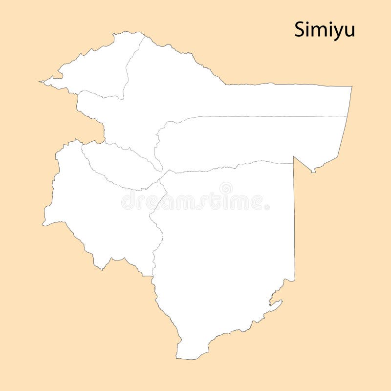 High Quality Map of Simiyu is a Region of Tanzania Stock Vector ...
