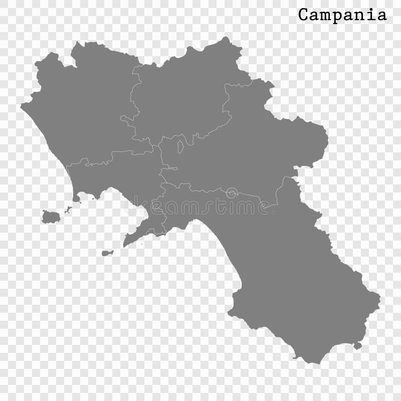Campania Map. State and District Map of Campania Stock Vector ...