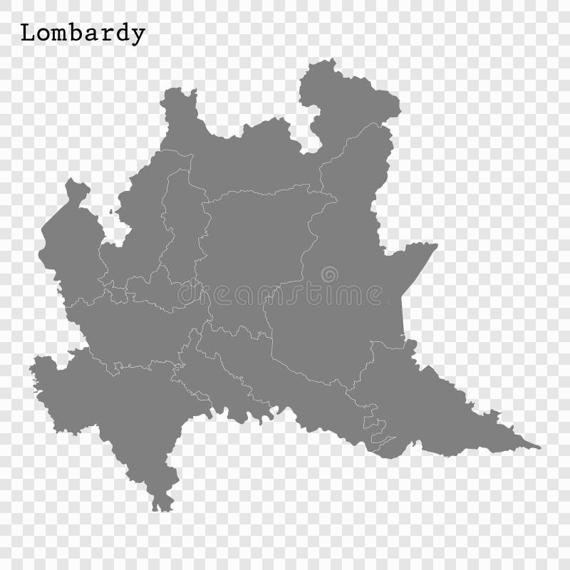 Lombardy Map. State and District Map of Lombardy Stock Vector ...