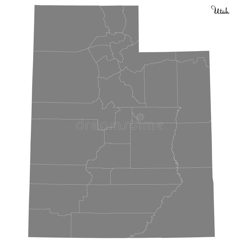 Blank Utah Counties Map Stock Illustrations – 16 Blank Utah Counties ...