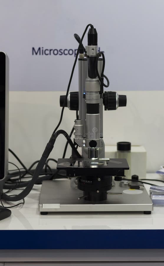 High Quality Microscope for Lab Stock Image - Image of looking ...