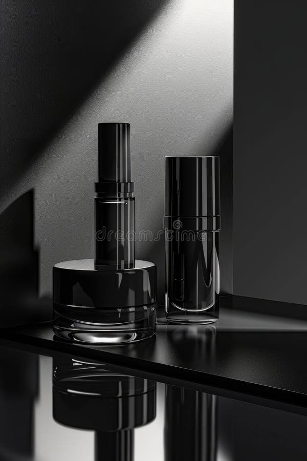 High Quality Mockup of Cosmetic Packaging on a Reflective Surface with ...