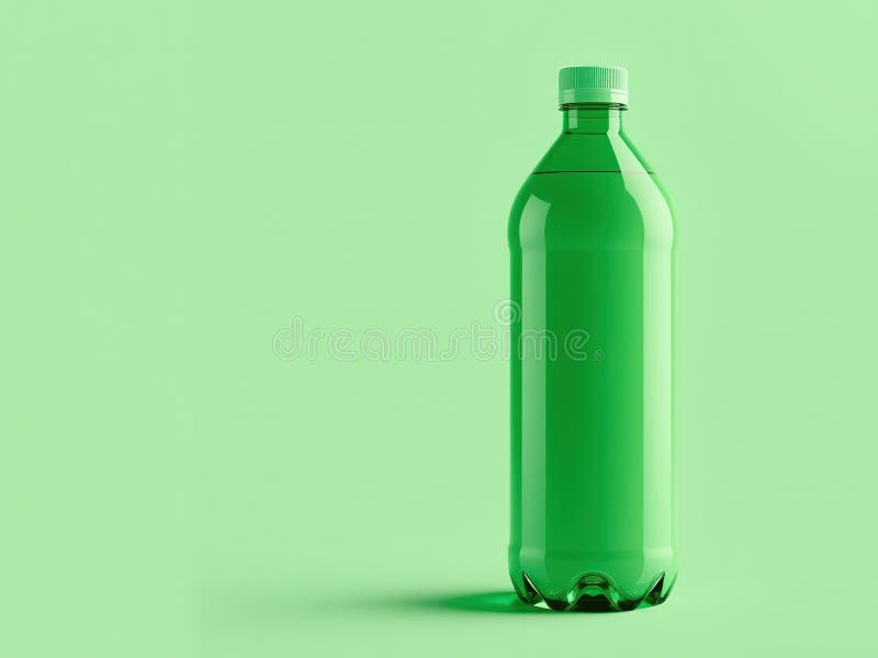 OneLiter Plastic Bottle Mockup Blank Label Design Concept for Beverage ...