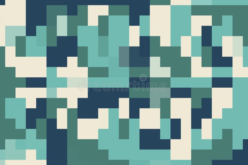High-quality Navy and Teal Square Pixel Art with Geometric Structure ...