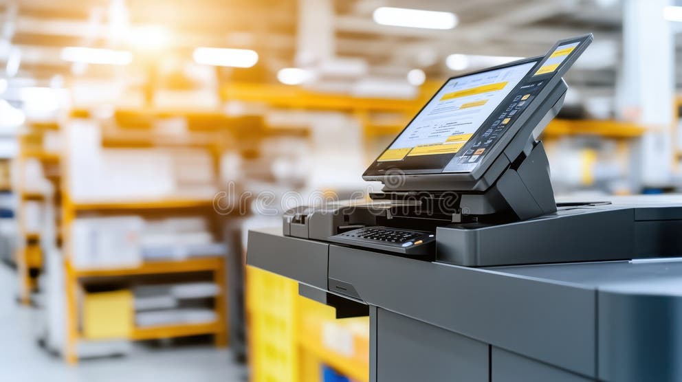 High Quality Office Plotter with Touchscreen in Modern Workspace Stock ...